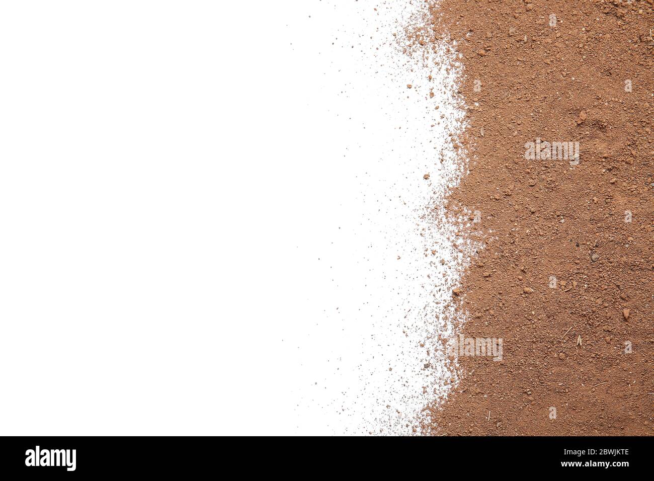Scattered soil on white background Stock Photo - Alamy