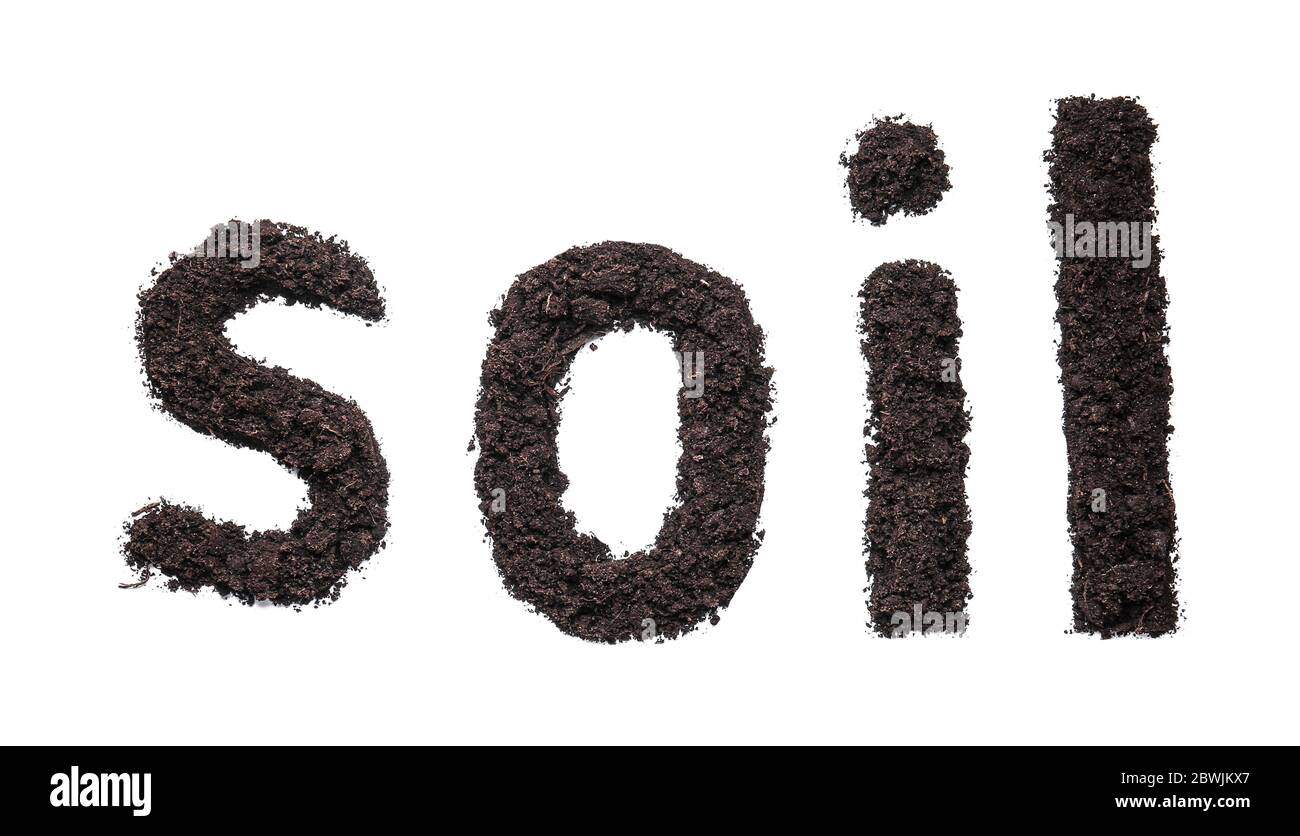Word SOIL on white background Stock Photo - Alamy