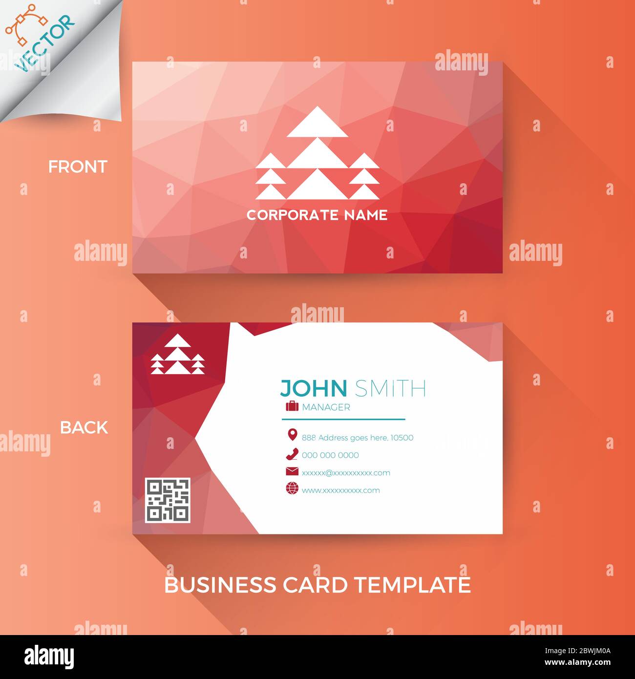 Business name card template in creative, modern and clean style with ...