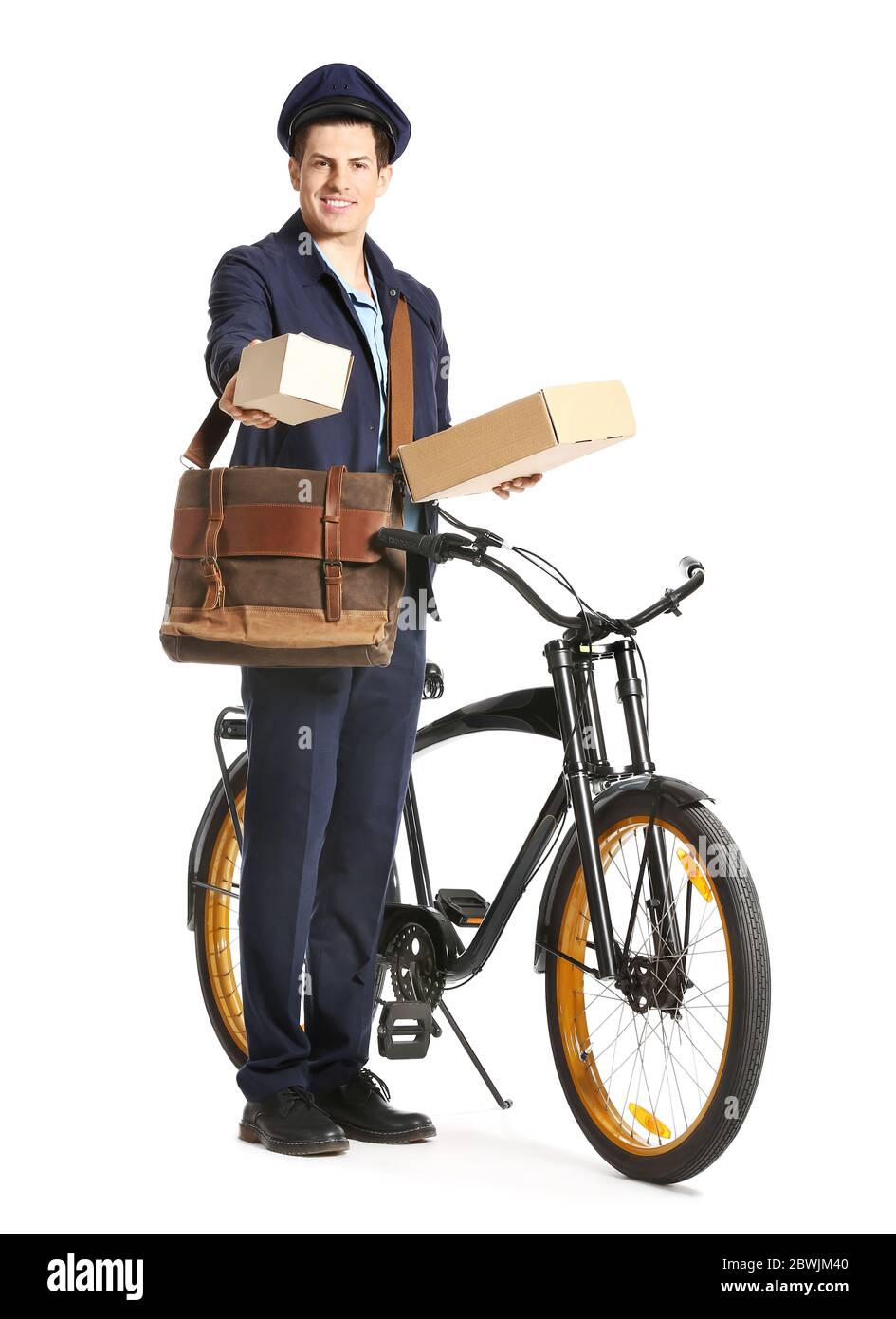 Postman bicycle Cut Out Stock Images & Pictures - Alamy