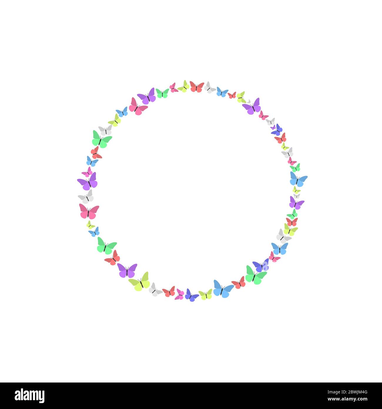 Colorful butterflies circle shape Stock Vector Image & Art - Alamy