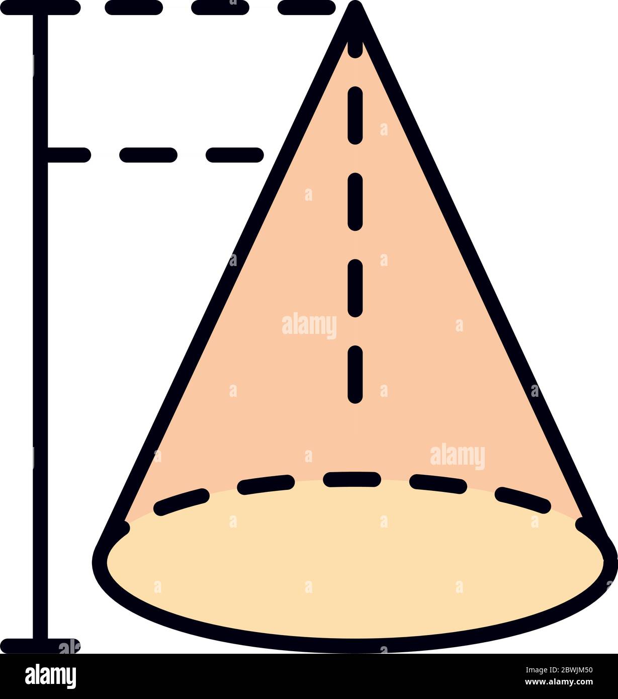 math education school science geometric figure cone line and fill style ...