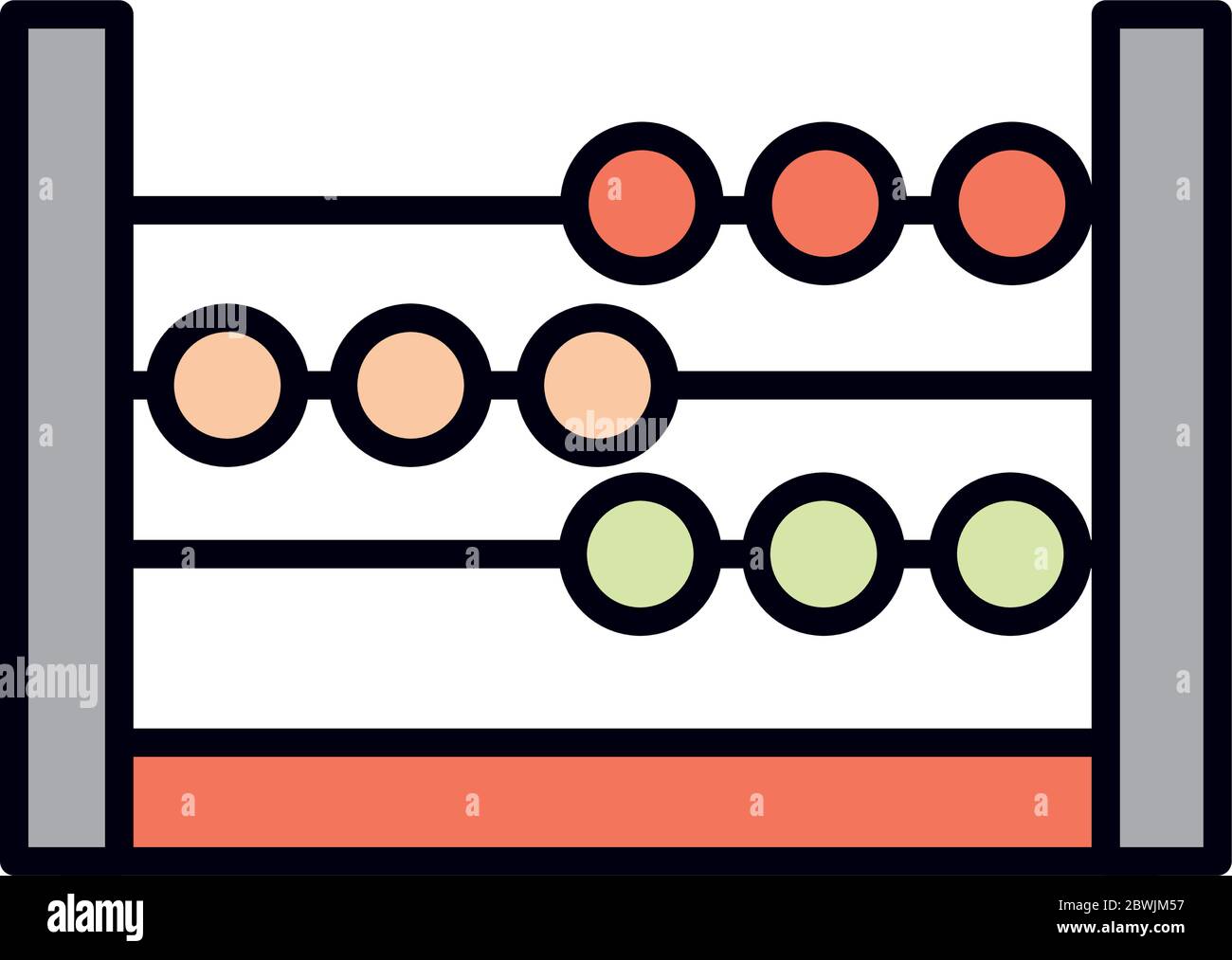 math education school science abacus arithmetic line and fill style ...
