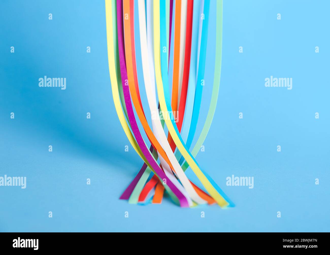 Colorful strips on blue background. Unity concept Stock Photo - Alamy