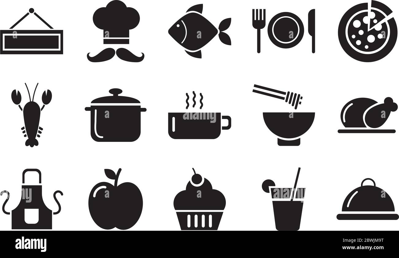 coffee and restaurant set icons Stock Vector Image & Art - Alamy