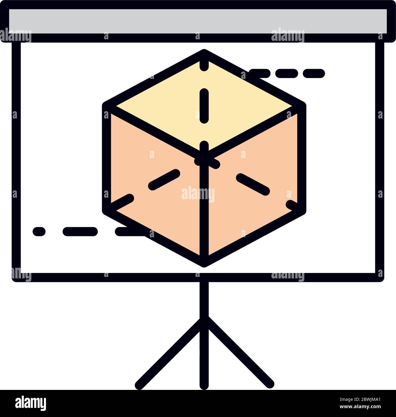 math education school science presentation board cube figure line and ...