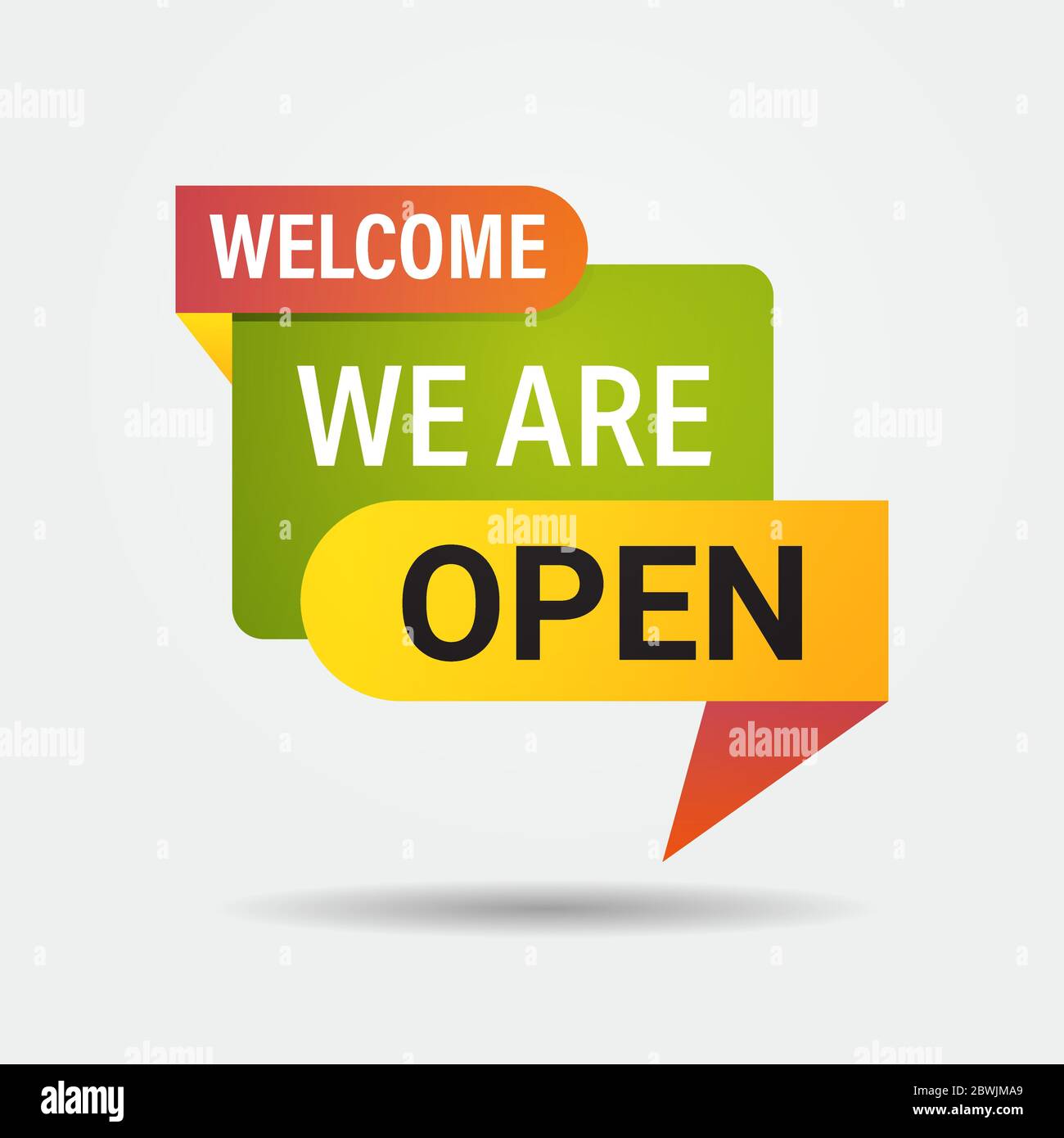 welcome back sticker we are open again after coronavirus quarantine ...