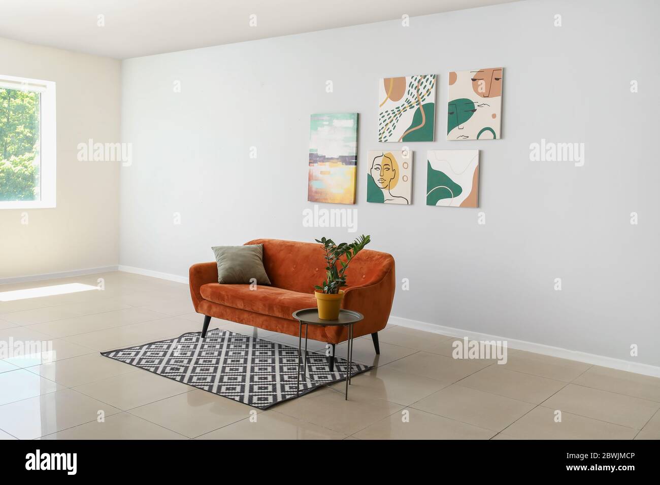 Interior of modern room with pictures Stock Photo - Alamy
