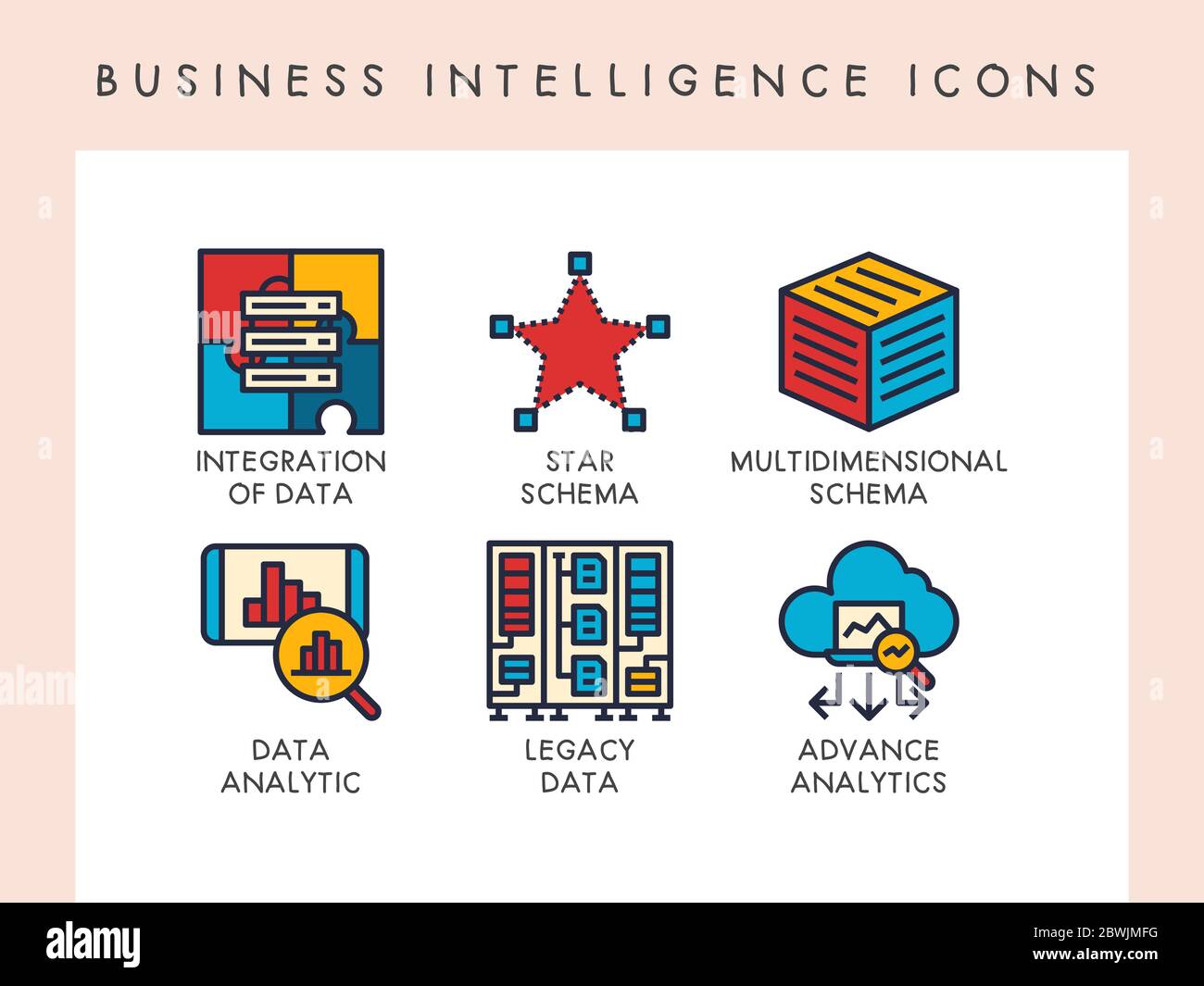 Business intelligence concept icons for website, app, blog ...