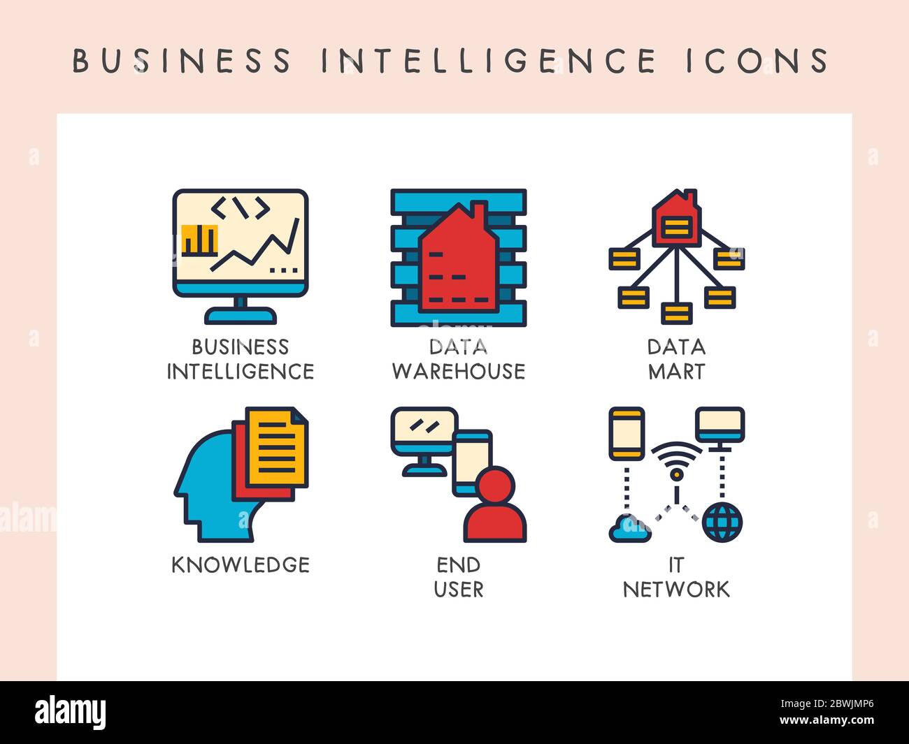 Business intelligence concept icons for website, app, blog ...