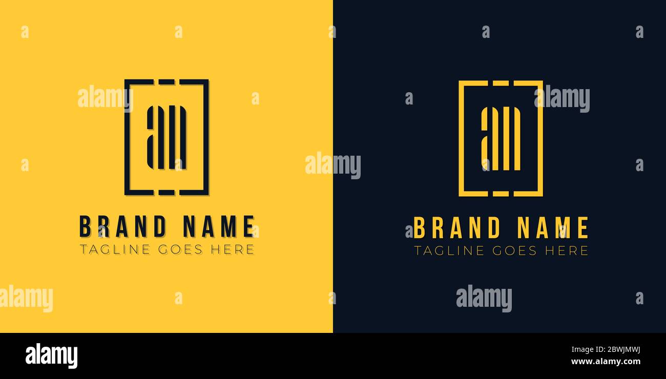 This logo icon incorporate with abstract rectangle shape and typeface ...