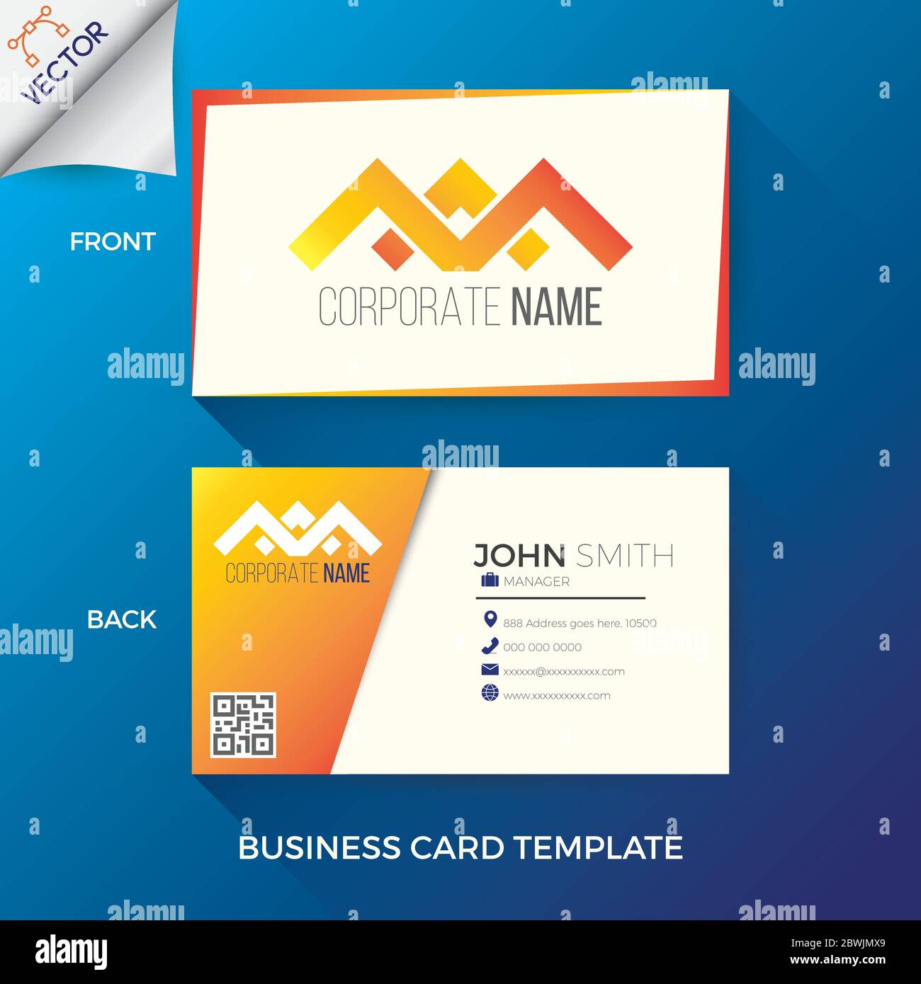 Business name card template in creative, modern and clean style with ...