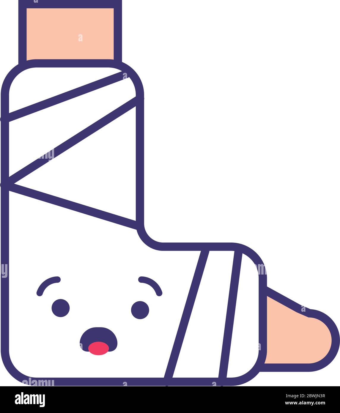 leg break kawaii line style Stock Vector Image & Art - Alamy