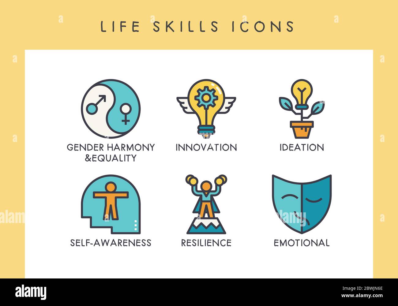 Life skill concept icons for web, app, presentation, etc Stock Vector ...
