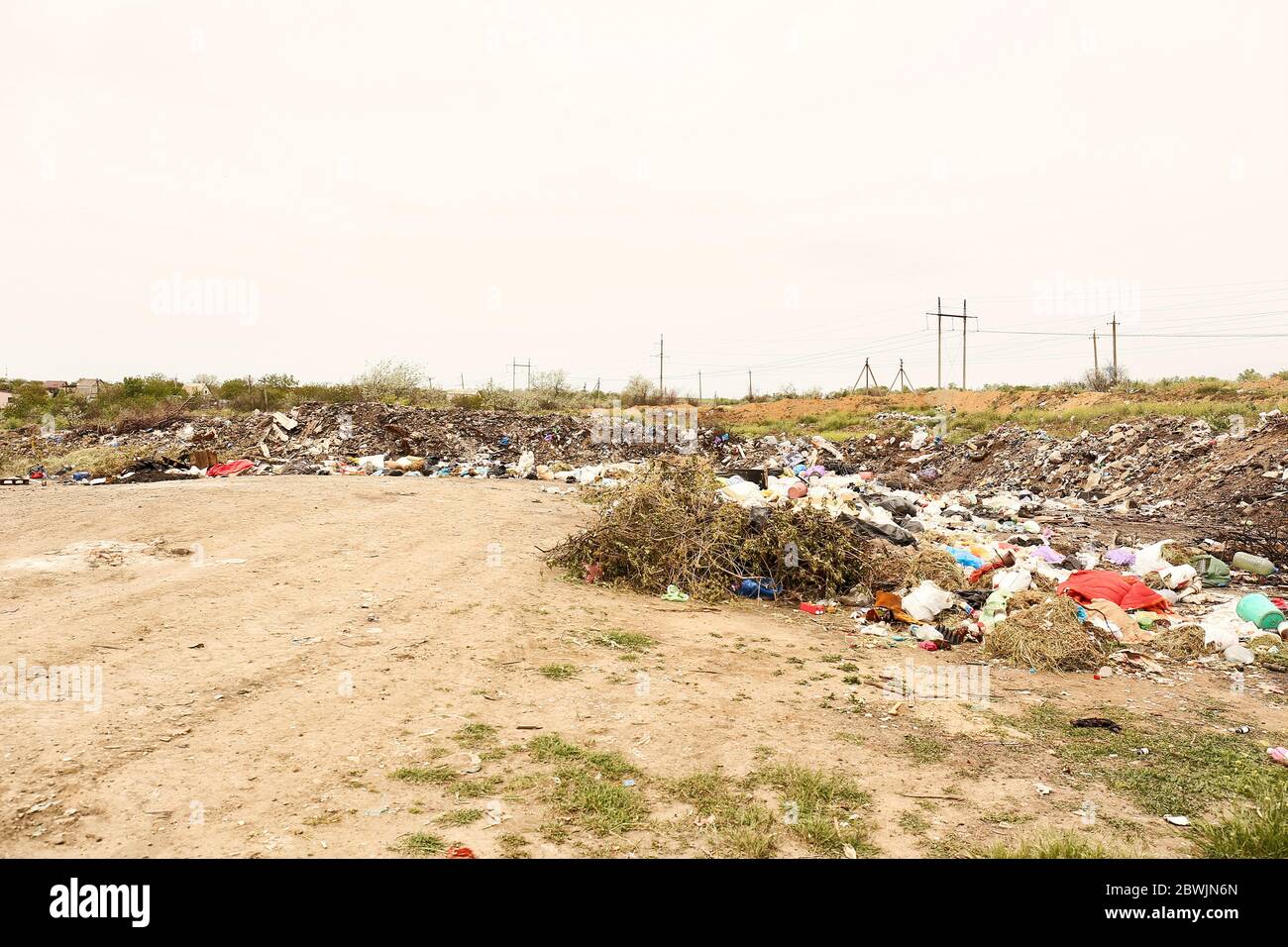 View of landfill outdoors. Concept of soil pollution Stock Photo - Alamy