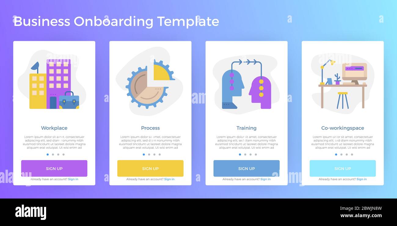Onboarding vector vectors hi-res stock photography and images - Alamy