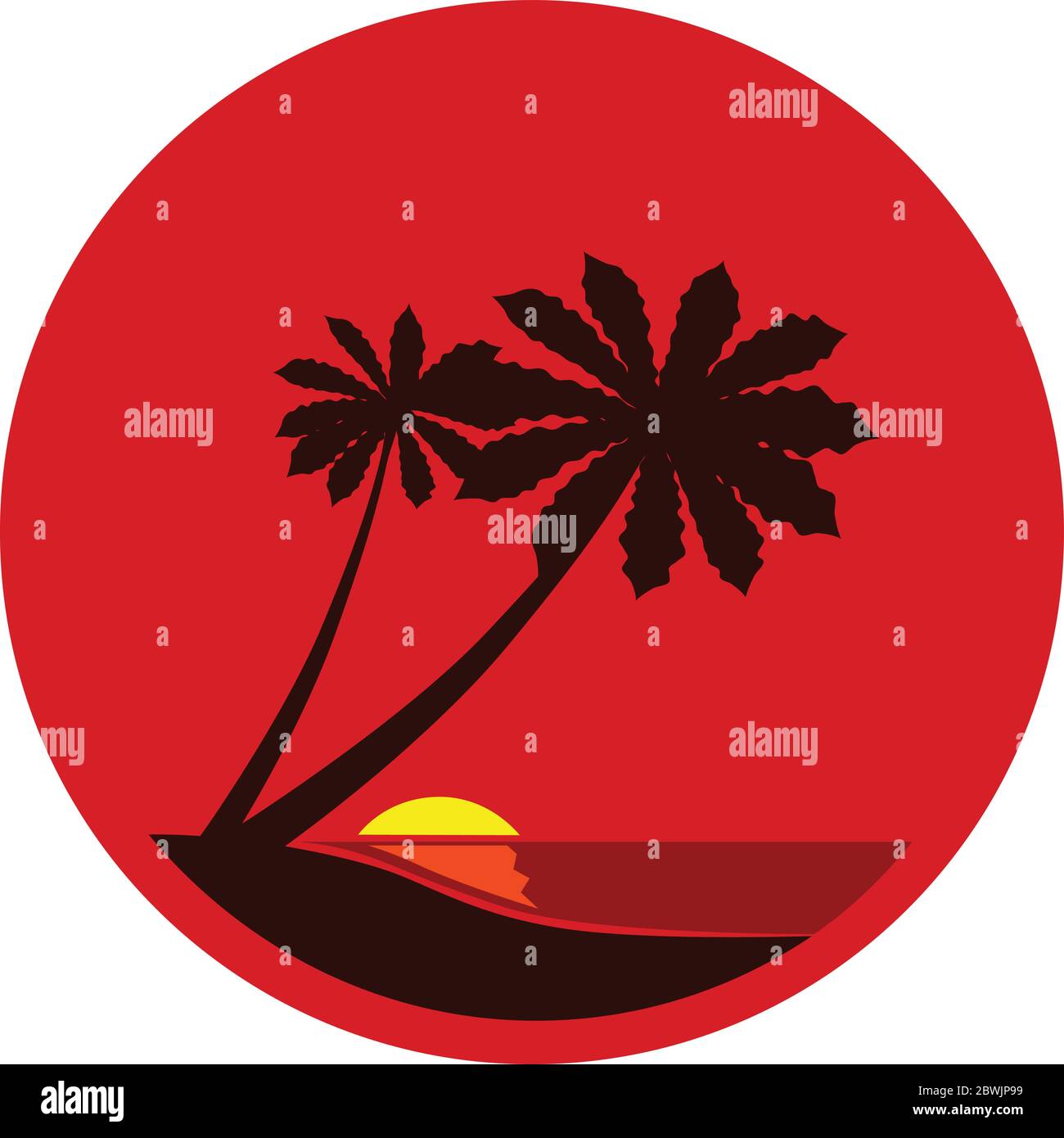 Palm trees sun background Stock Vector Images - Alamy