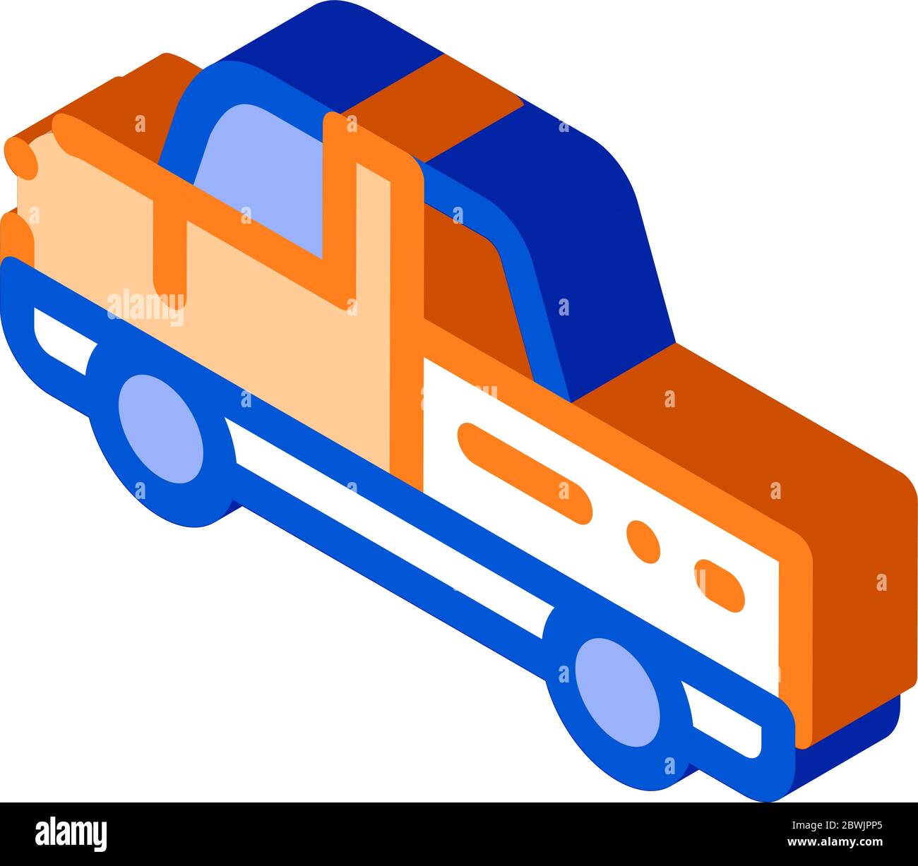Agricultural Pickup Cargo isometric icon vector illustration Stock ...