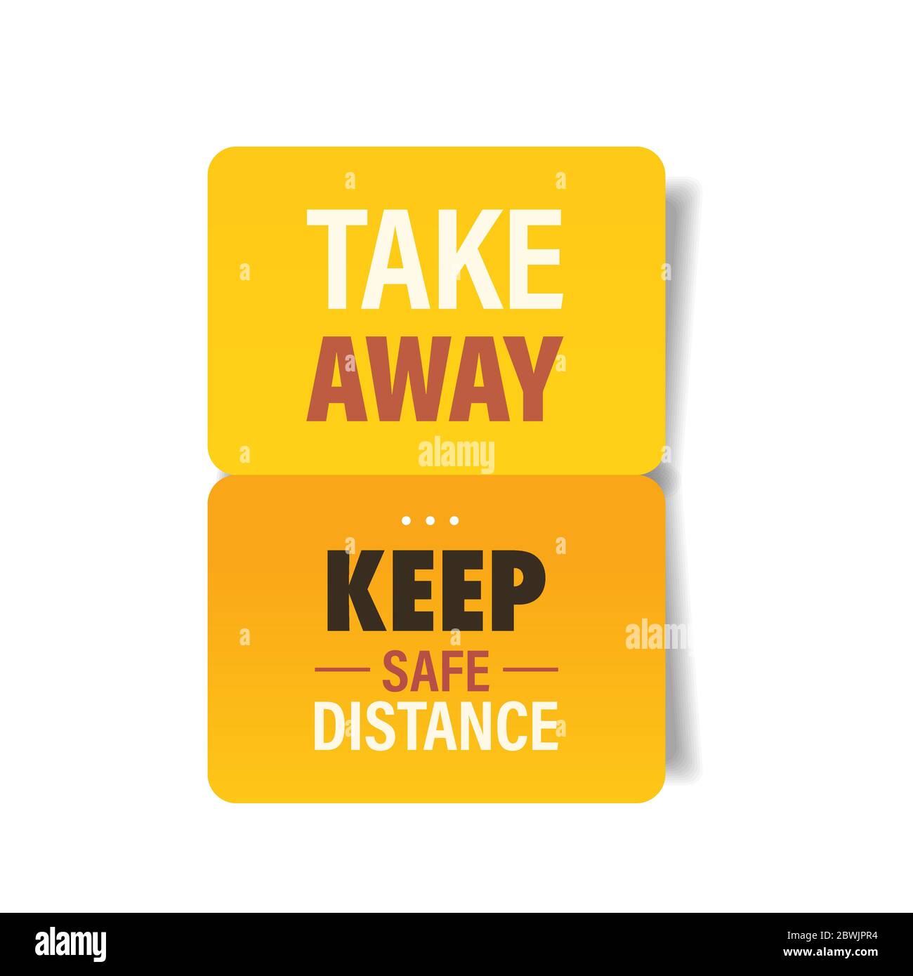 take away keep safe distance sticker coronavirus pandemic quarantine ...