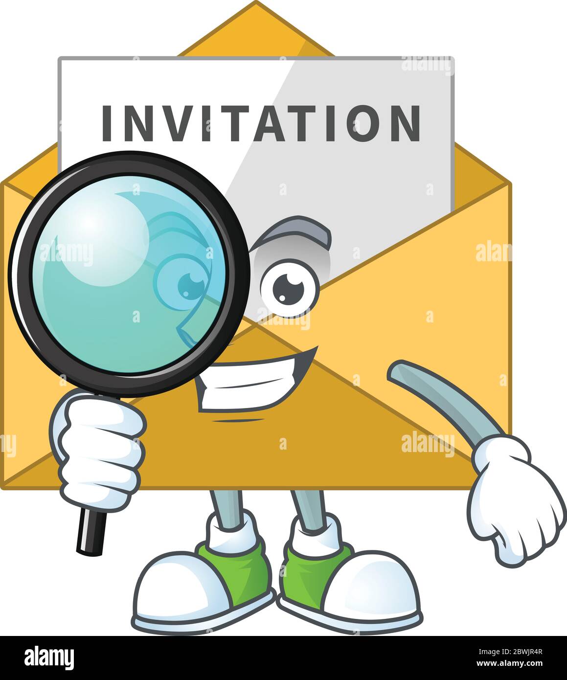 cartoon drawing concept of invitation message working as a Private ...