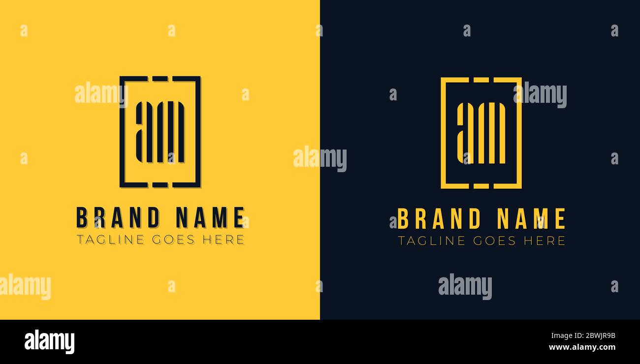 This logo icon incorporate with abstract rectangle shape and typeface ...