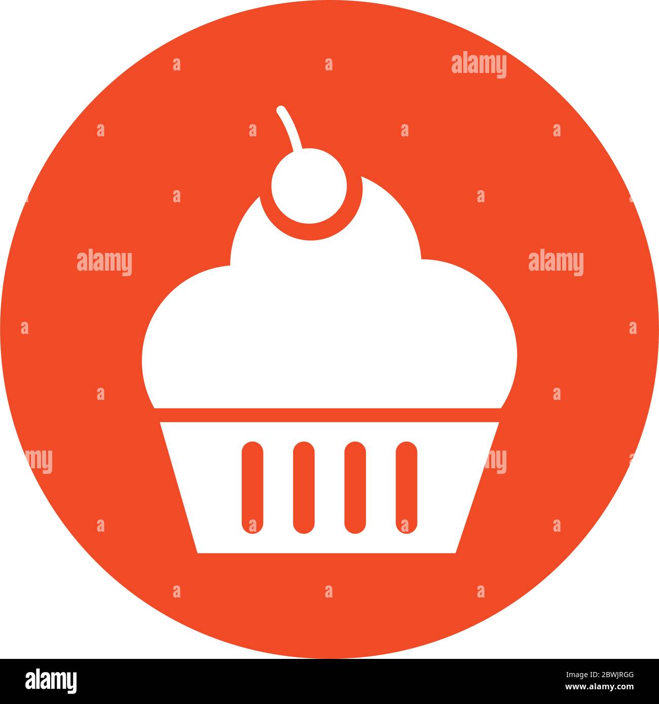 Sweet Cupcake Block Style Icon Stock Vector Image And Art Alamy