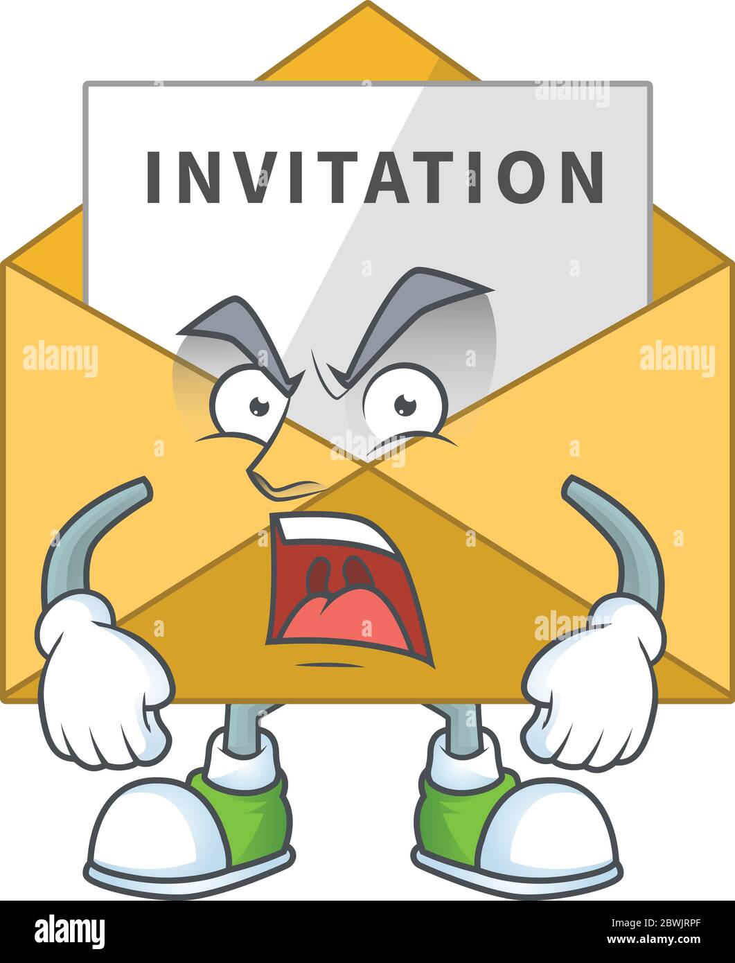 Invitation message cartoon drawing style with angry face Stock Vector ...