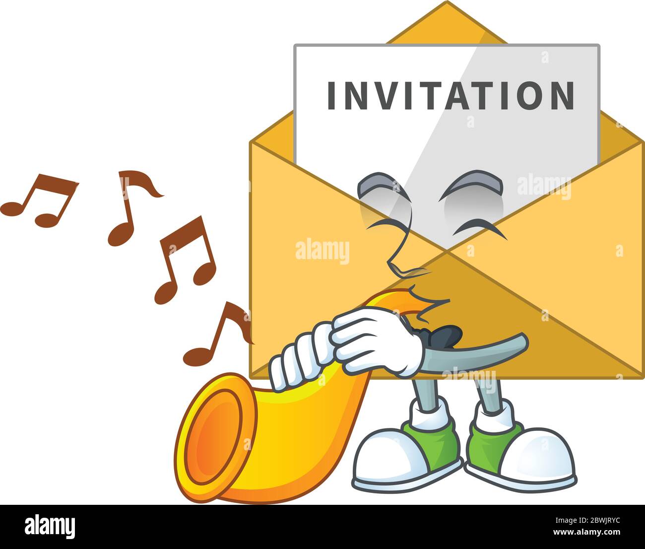 Talented musician of invitation message mascot design playing music ...