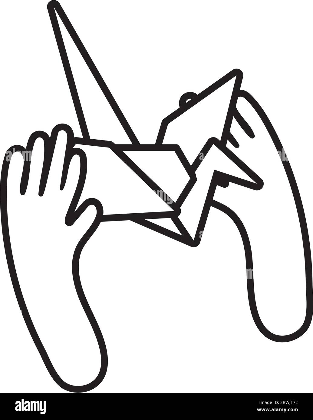 Hands folding origami Stock Vector Images - Alamy