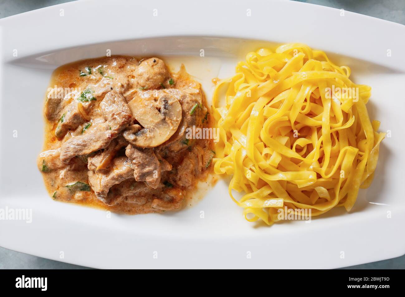 Beef stroganoff pasta russian cuisine hi-res stock photography and ...