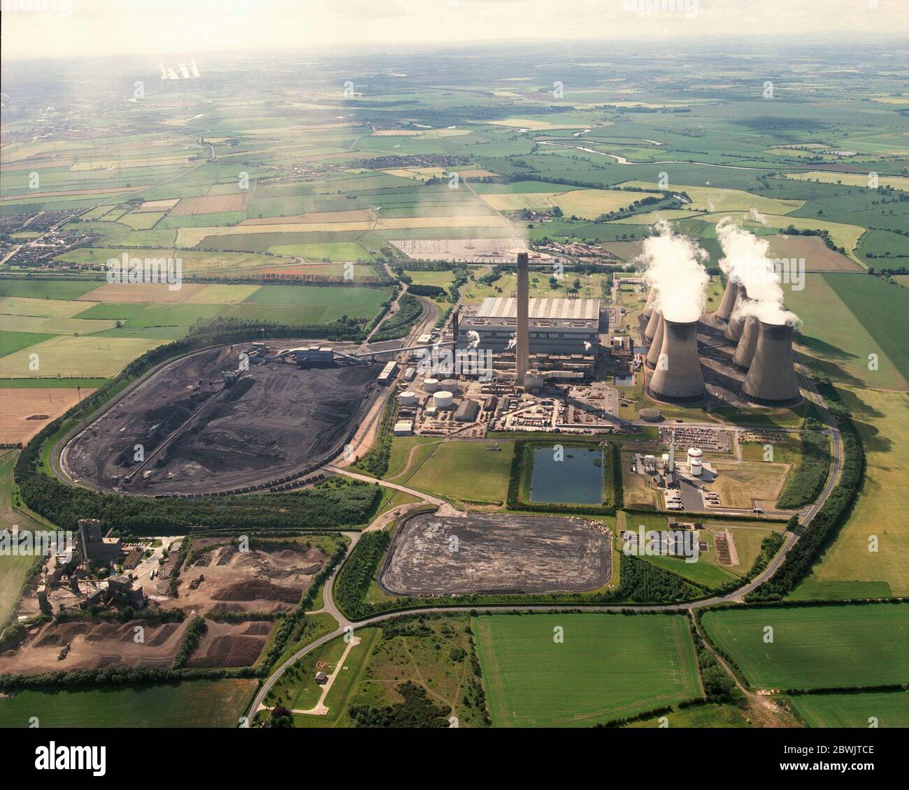 1995, Aerial views of Eggborough coal fired power station, West ...