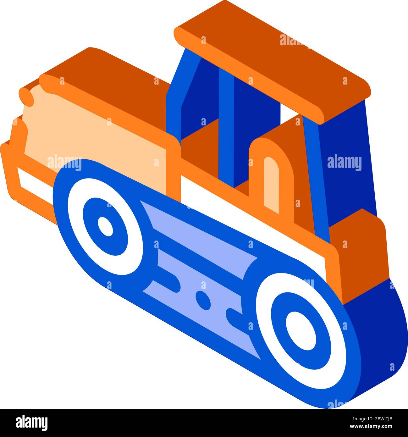 Caterpillar Tractor Vehicle isometric icon vector illustration Stock ...