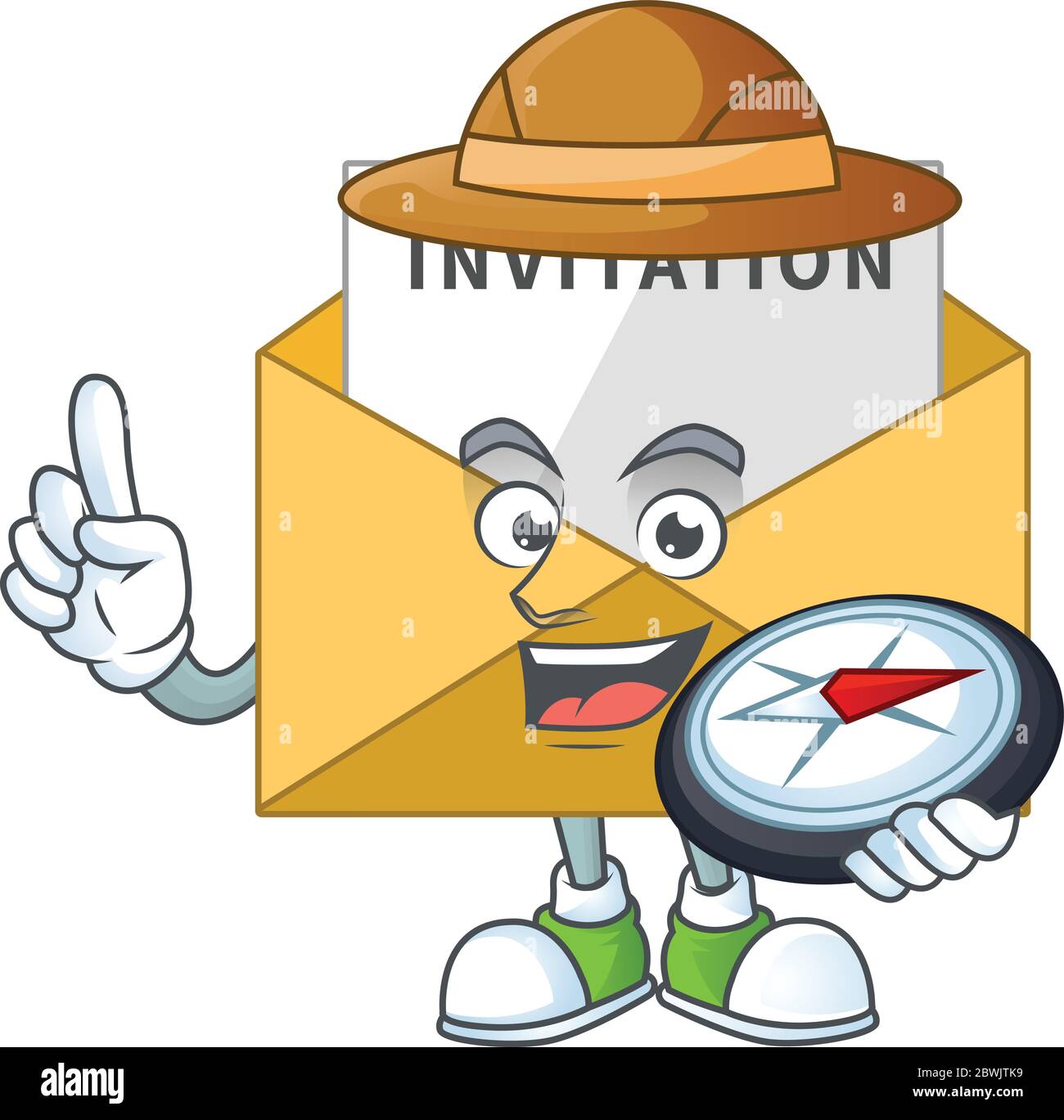 Experience explorer of invitation message cartoon character style using ...