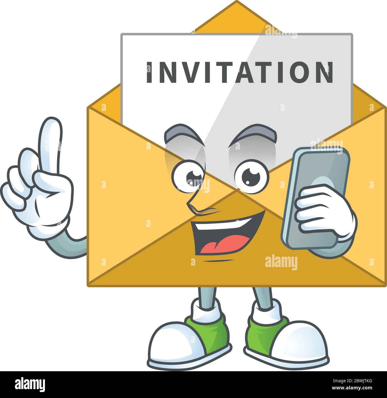 cartoon drawing concept of invitation message speaking with friends on ...