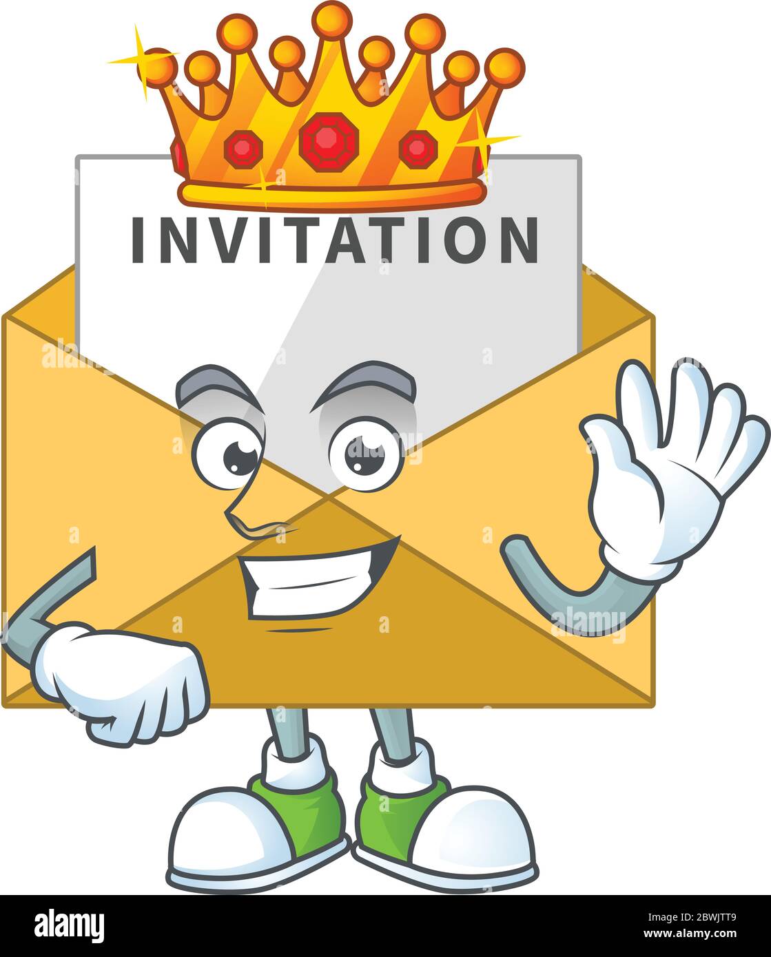 A charming King of invitation message cartoon character design with ...
