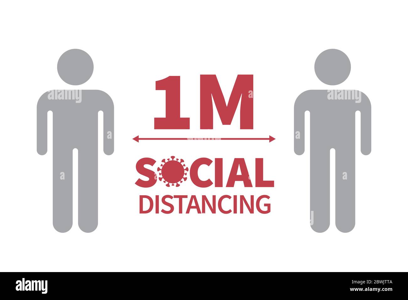 Social distancing during coronavirus outbreak with two people icons ...