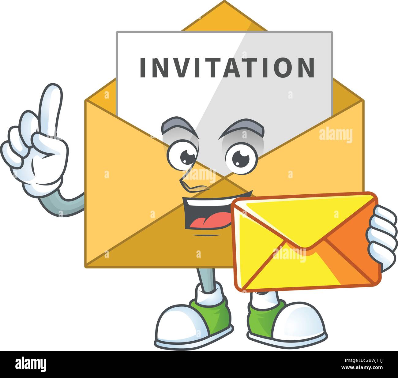 A cartoon picture of invitation message bring brown envelope Stock ...