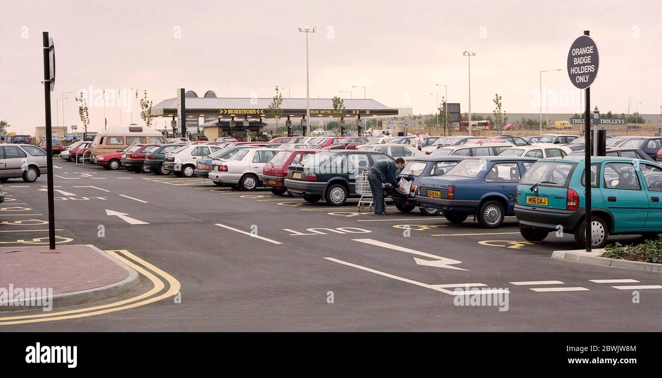 1995, then brand new Morrisons Supermarket, Darlington, North East ...