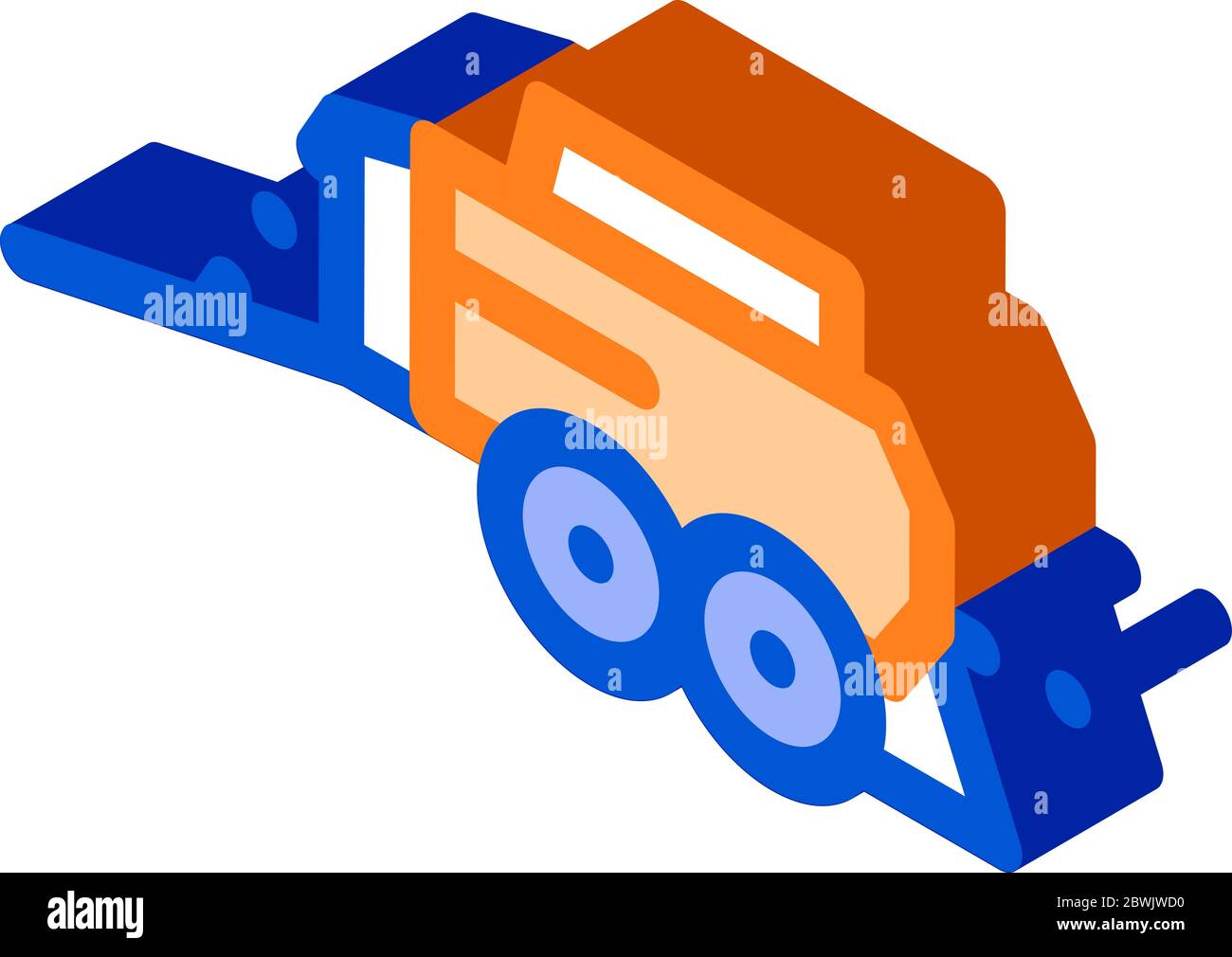 Hay Pressing Trailer Vehicle isometric icon vector illustration Stock ...