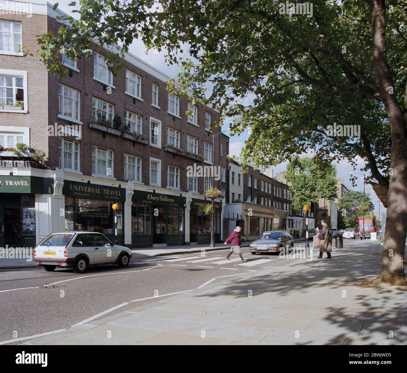 Street scene in Orange Square, Pimlico, London, south East England, UK ...