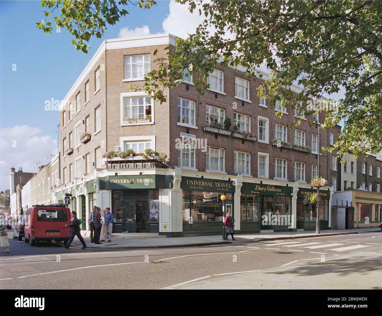 Street scene in Orange Square, Pimlico, London, south East England, UK ...