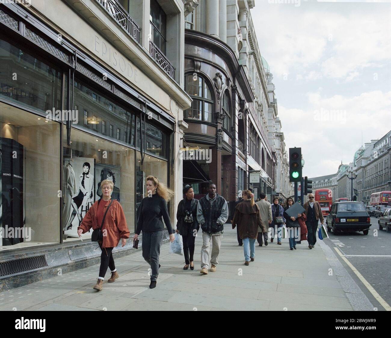 Street scene in Regent street, central London, south East England, UK ...