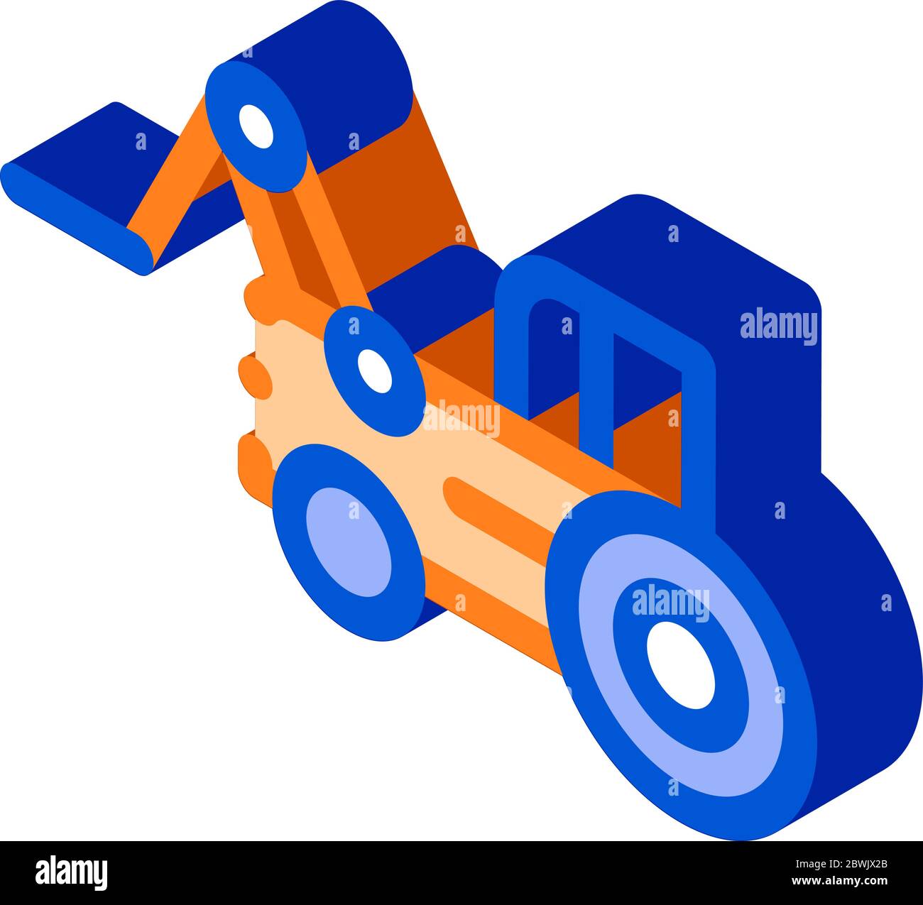 Case Loader Tractor Vehicle isometric icon vector illustration Stock ...