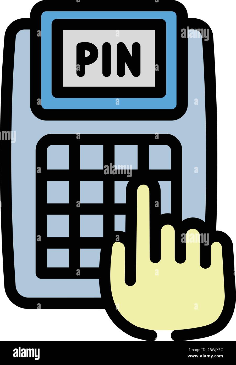 Enter pin terminal icon. Outline enter pin terminal vector icon for web ...