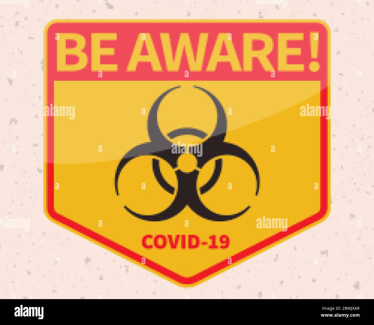 Be aware of Coronavirus yellow warning sign with biohazard symbol on ...