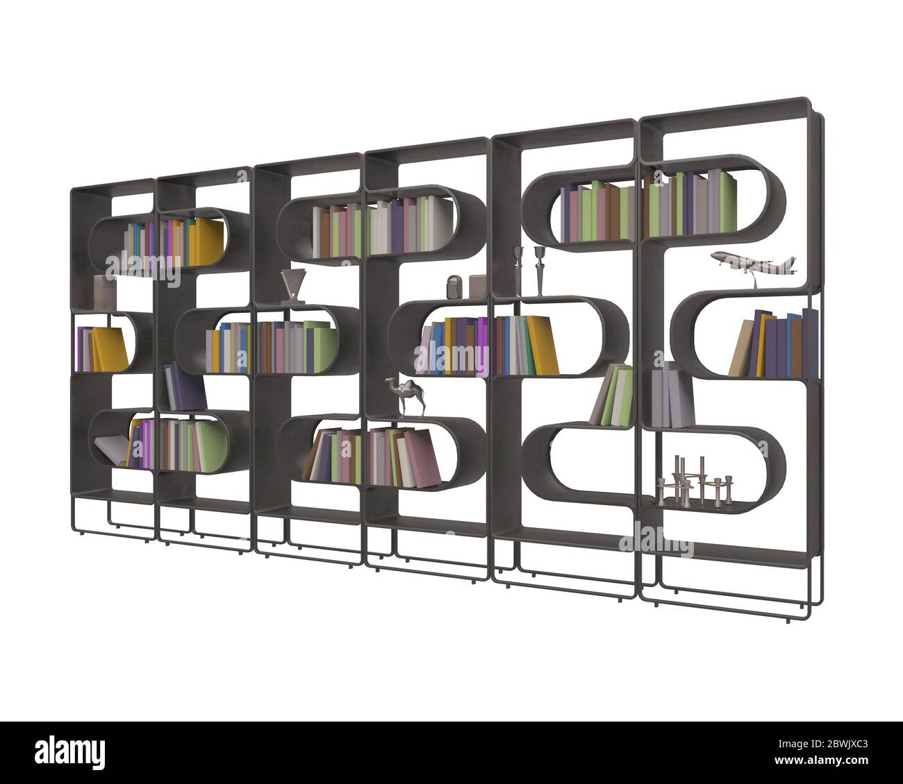 Bookshelves illustration Cut Out Stock Images & Pictures - Alamy