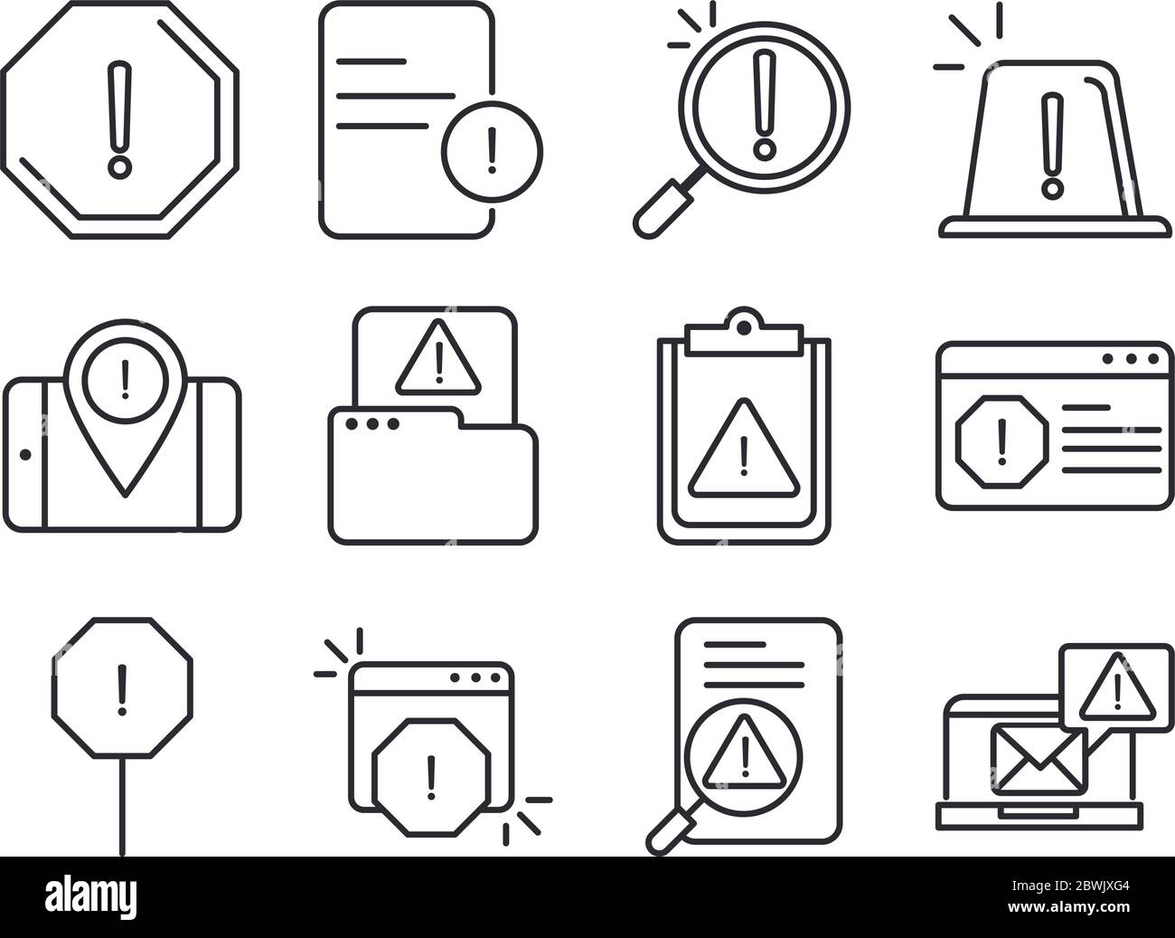alert, attention danger exclamation mark precaution information, line ...