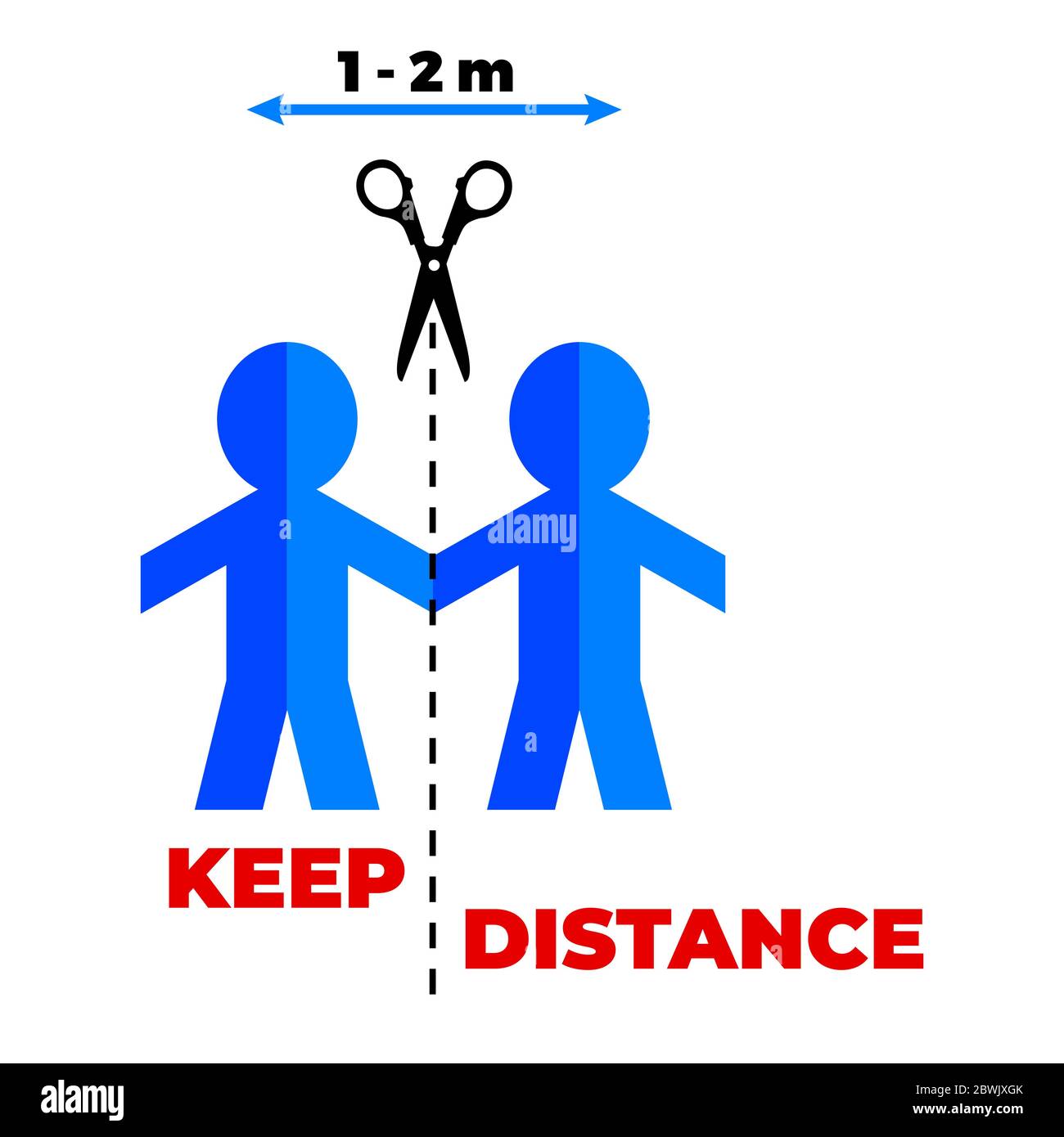 Poster Keep a distance with other people. Precautions for the ...