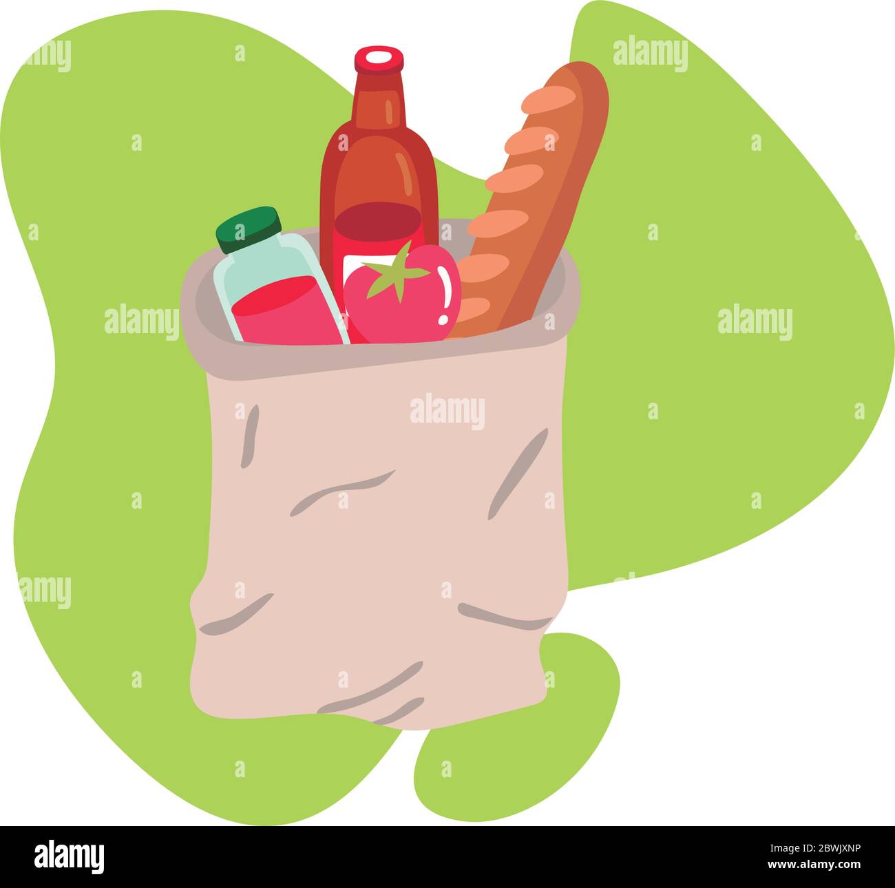 groceries in sack block style Stock Vector Image & Art - Alamy