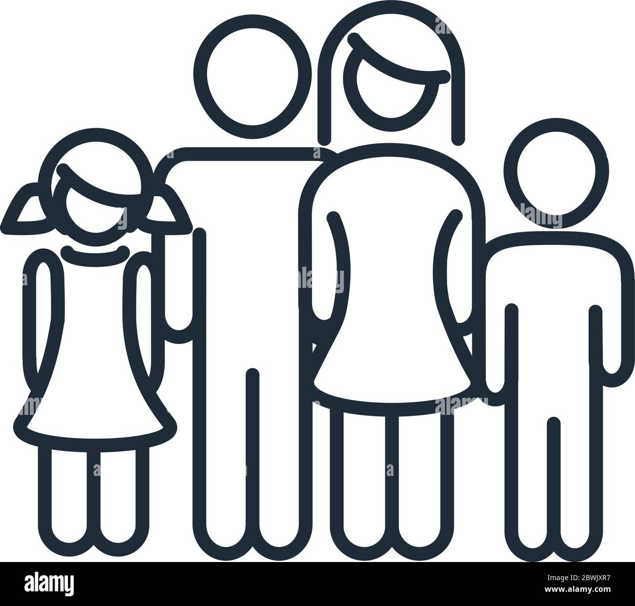 parents and kids relation feelings family day, icon in outline style ...